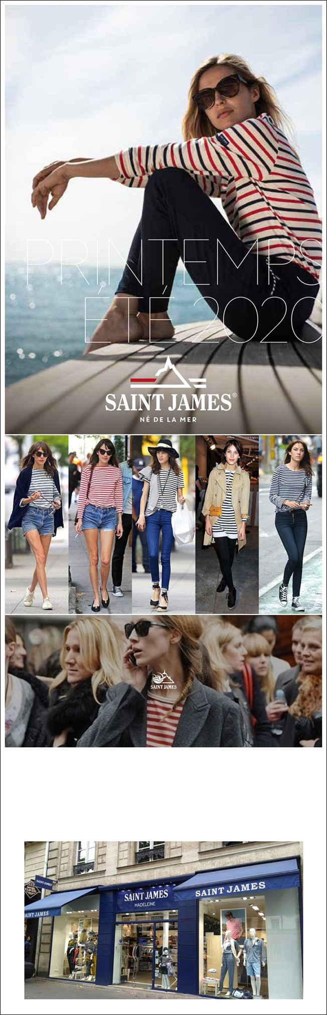 SAINT JAMES WOMEN LONG SLEEVE T-SHIRTS
